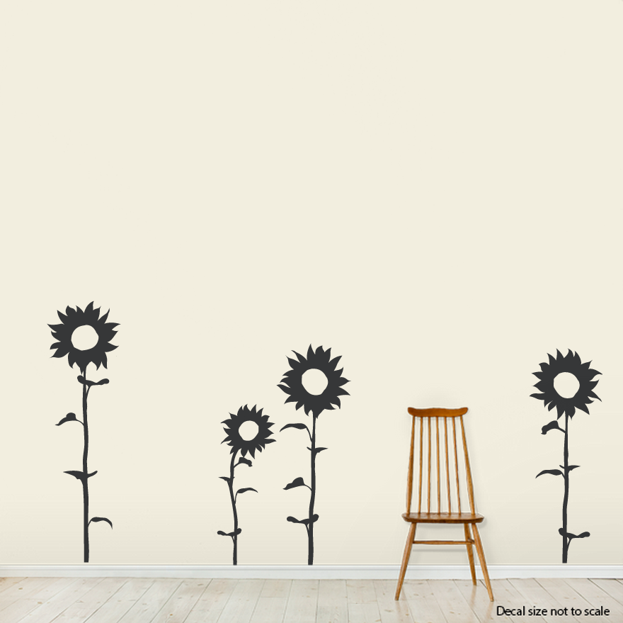 Single color Sunflower Decal Sticker