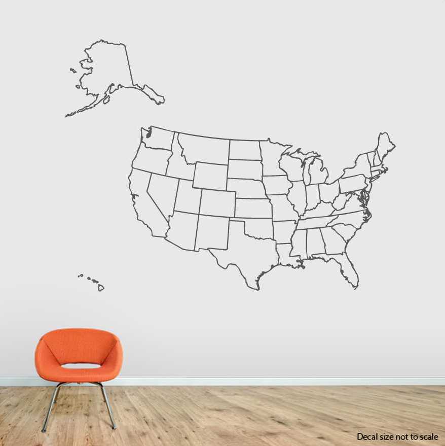 Usa Map Wall Decal